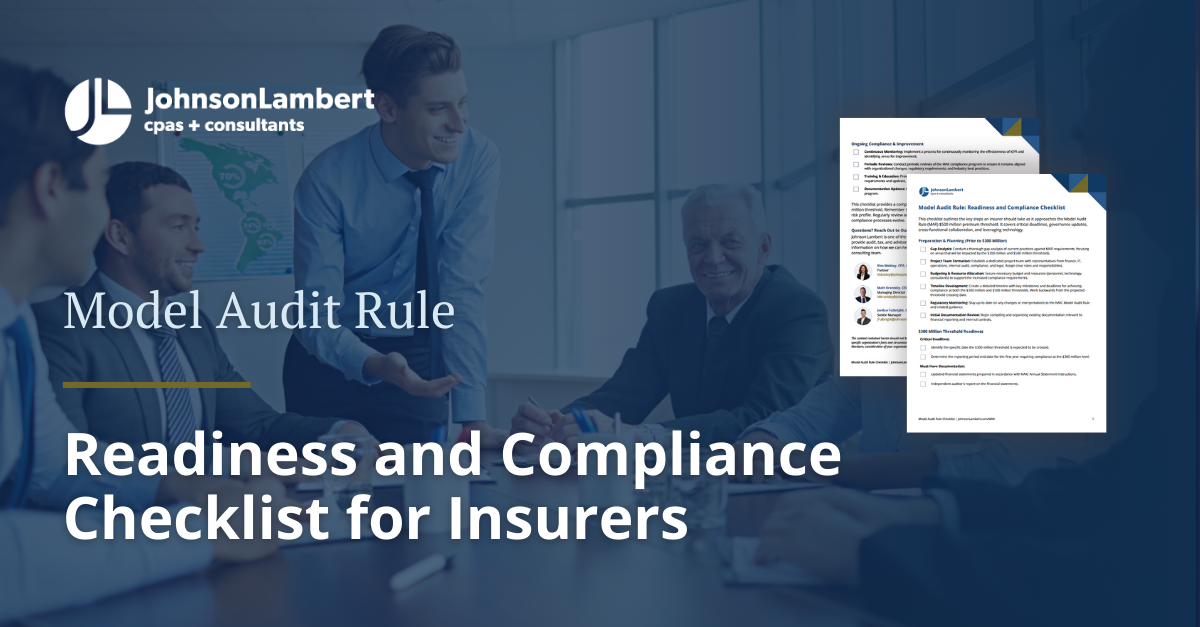Model Audit Rule Checklist and Deadlines | Johnson Lambert