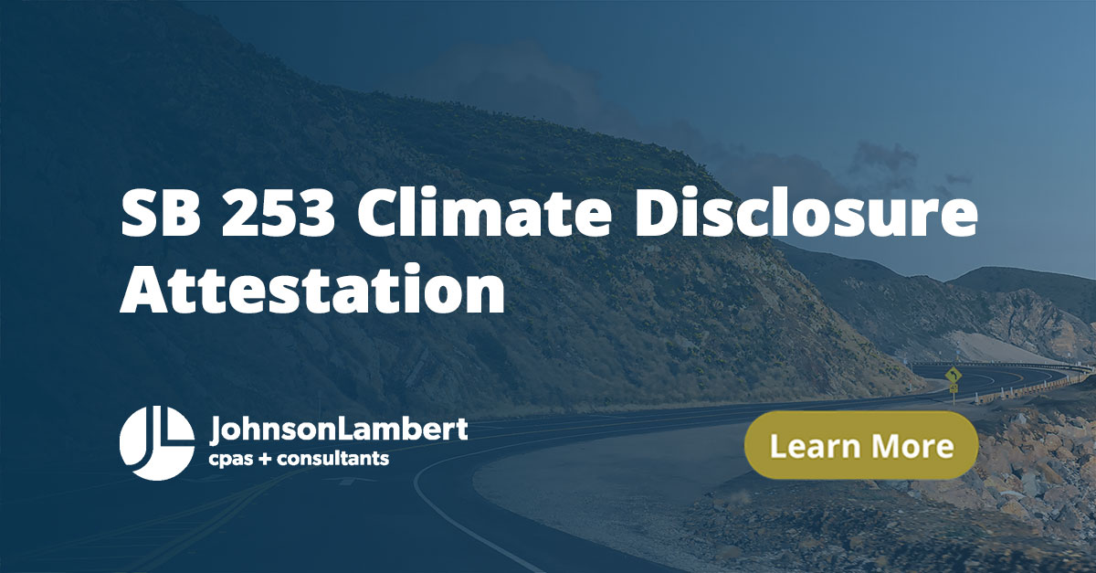 SB 253 Climate Disclosure Attestation | Johnson Lambert LLP